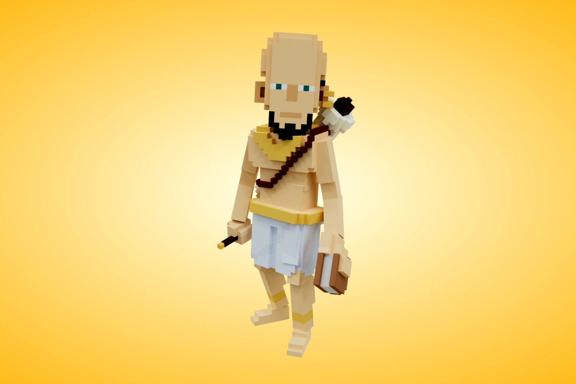 Voxel Scribe Character 3D Low Poly Avatar model