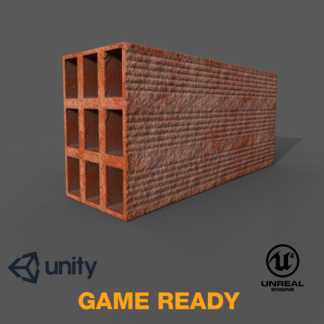 Realistic Brick (Game ready PBR) 3d model