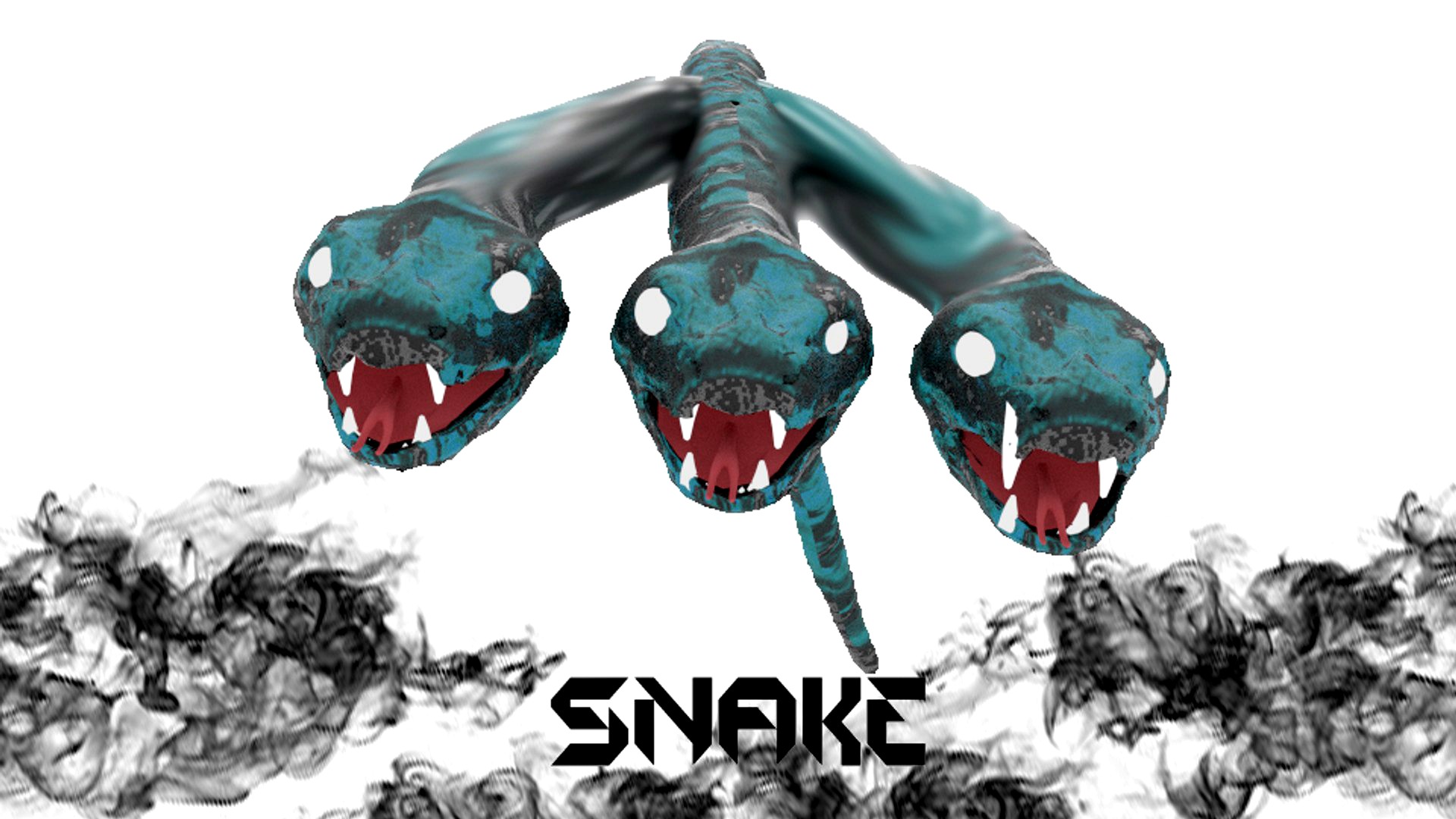 Mythological Snake - 3 headed 3d model