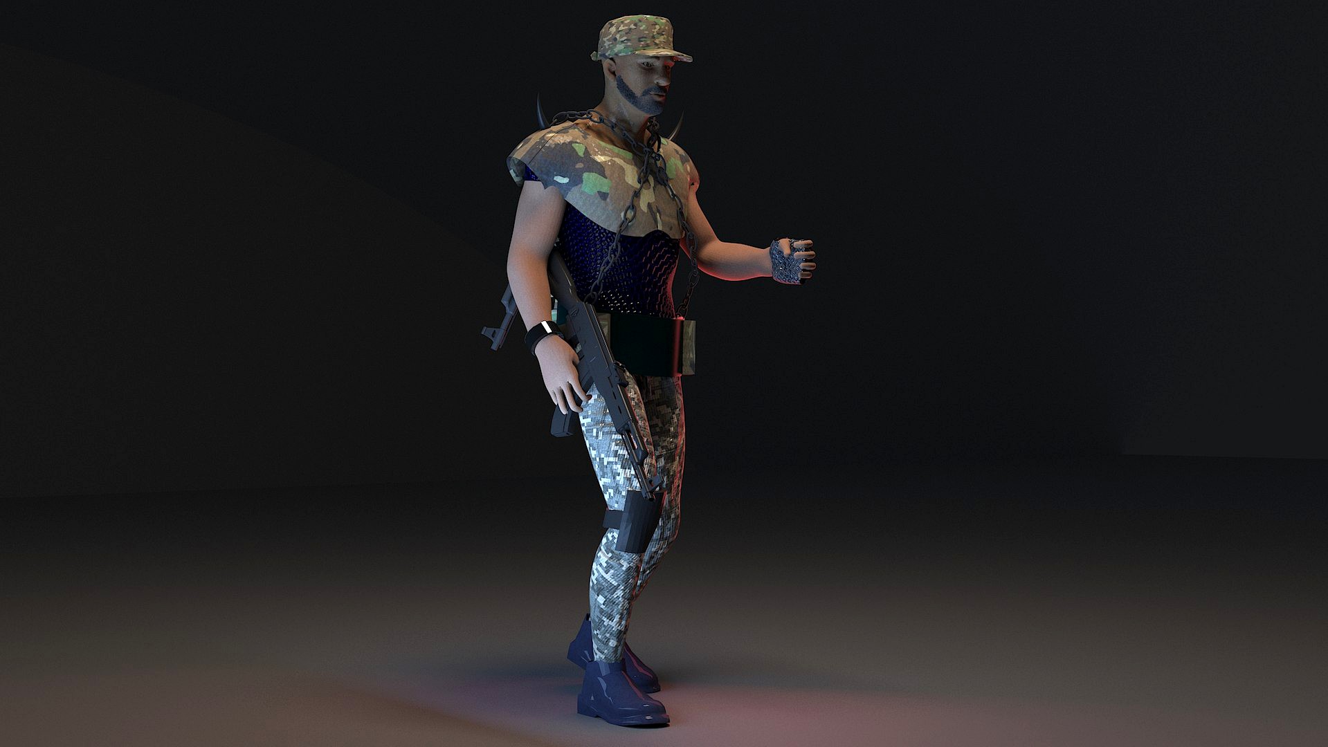 Soldier rigged model 3d
