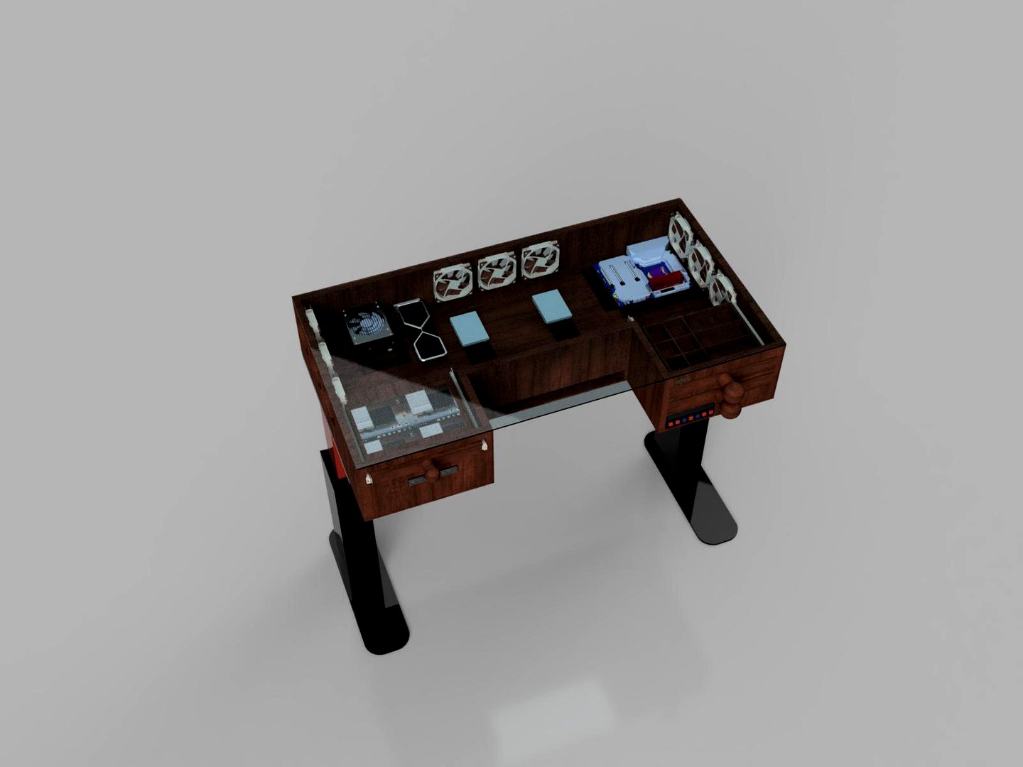 standing desk PC 3d model