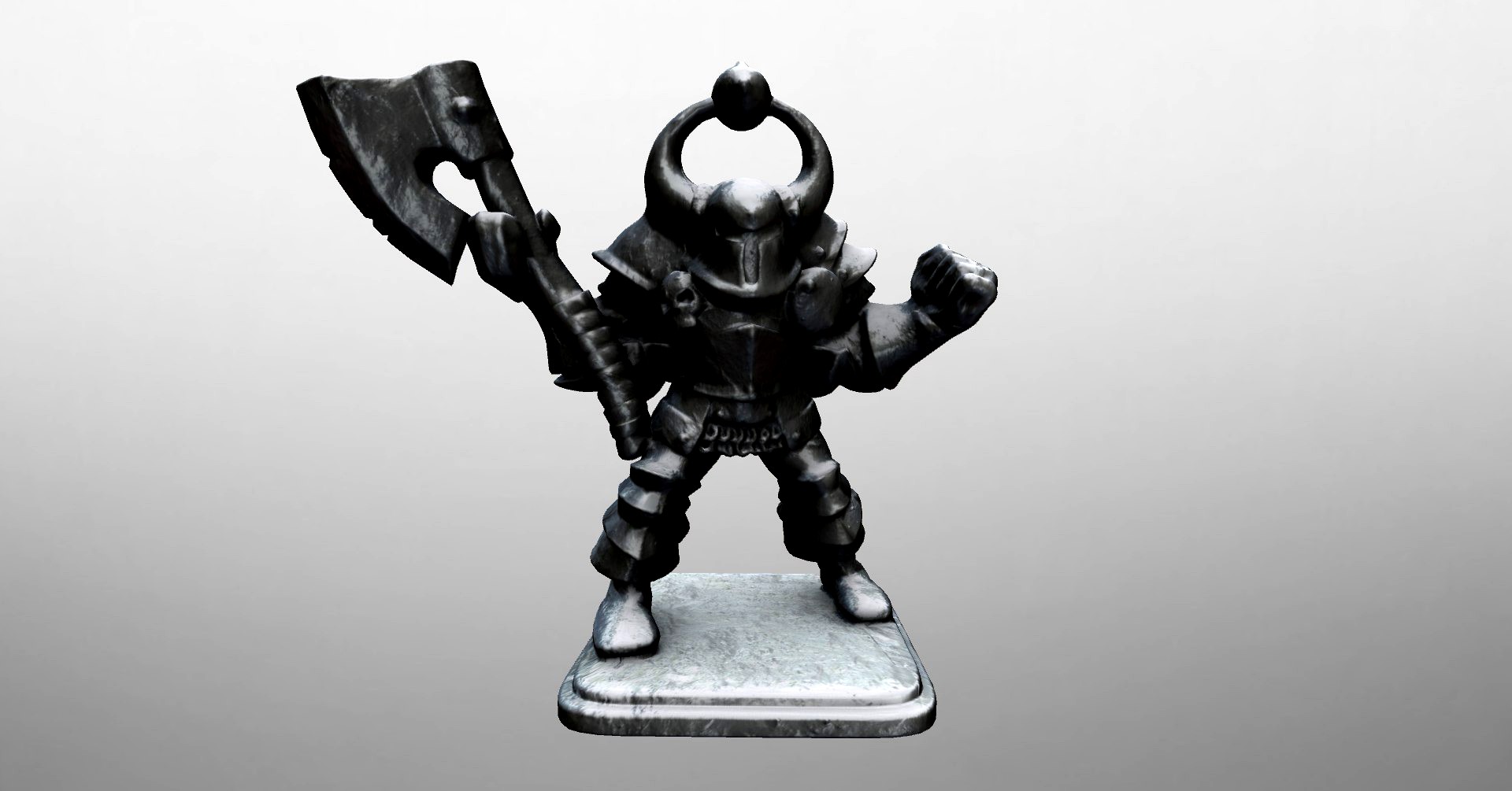 Armored warrior Statue 3d model