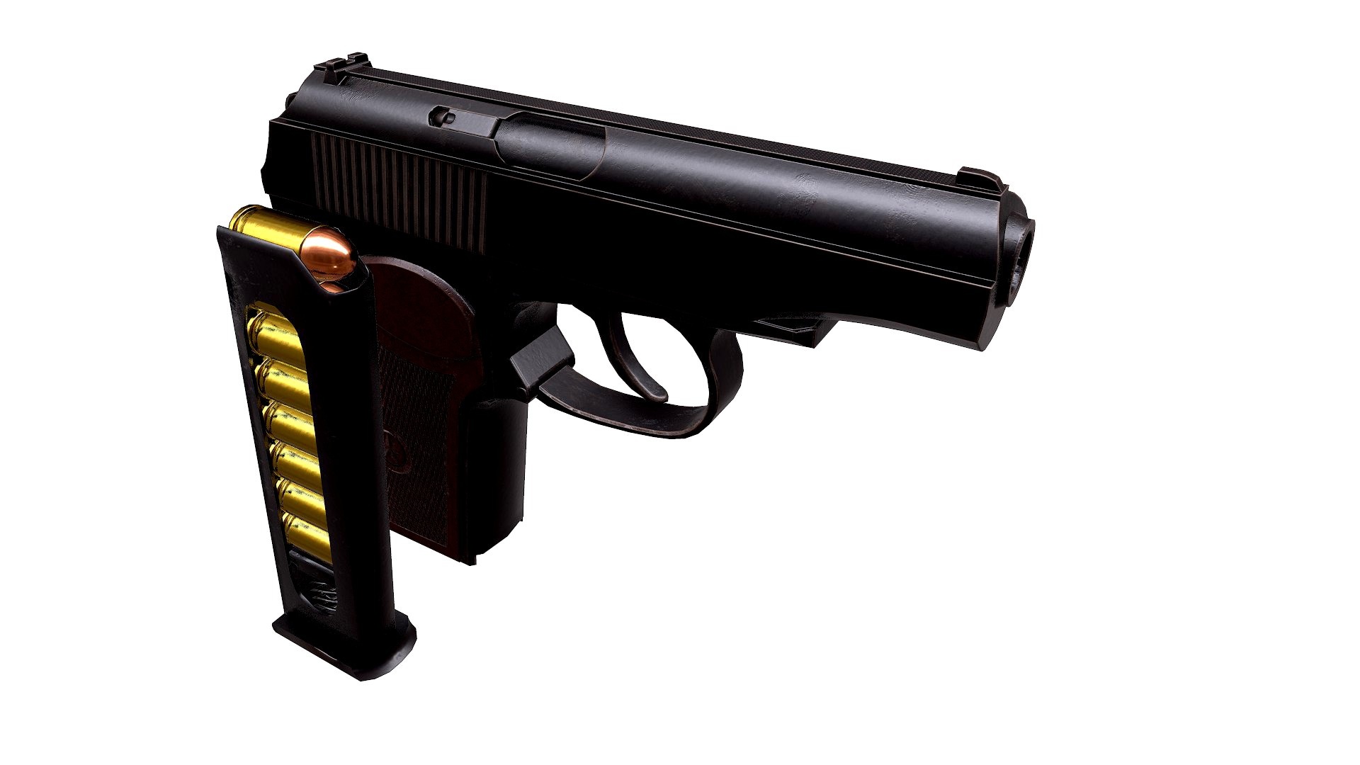 PM Makarov pistol Game ready low-poly 3d model