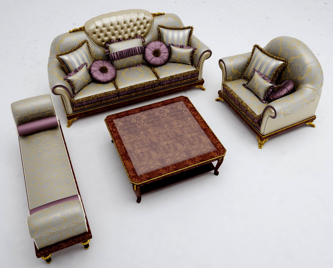 Classic Sofa Set 3d model