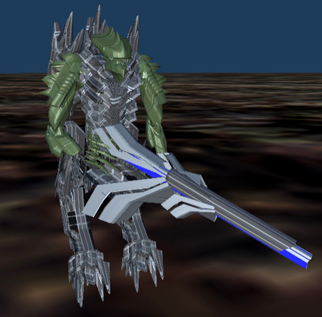 Alien with gun 3d model