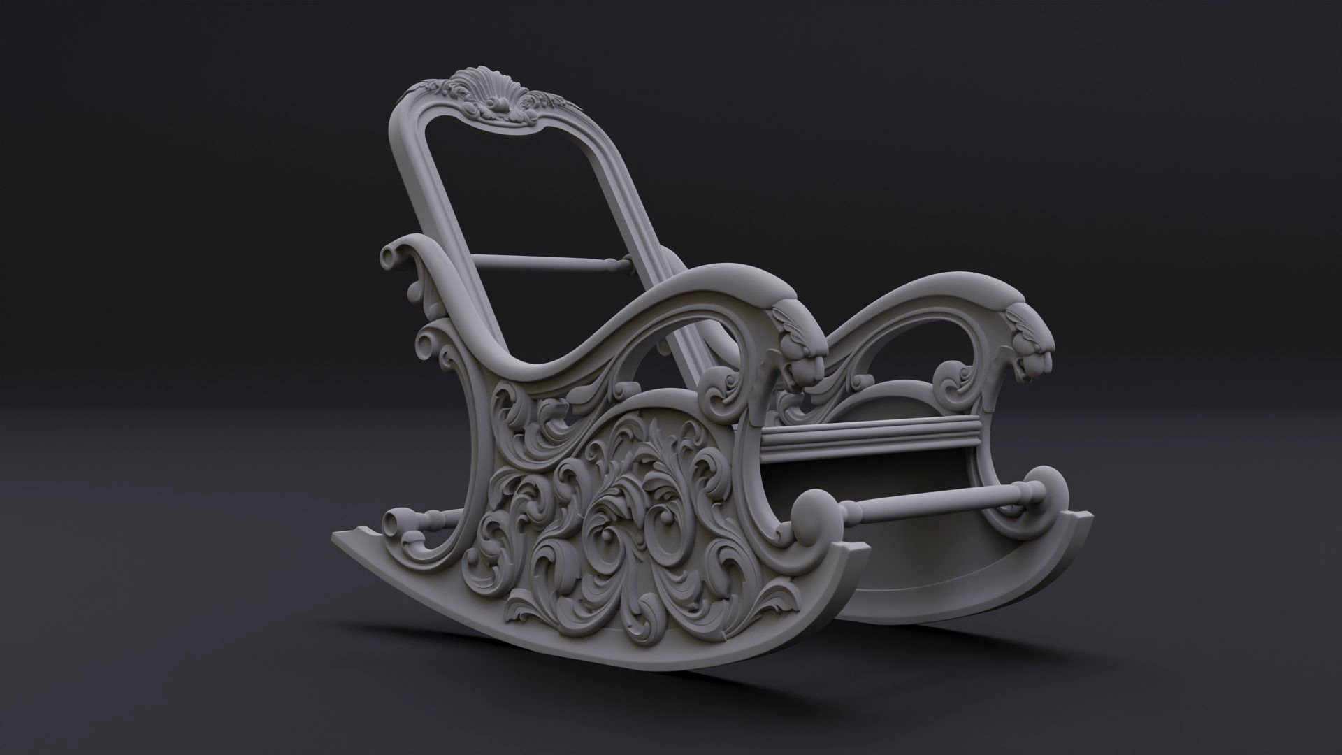 Rocking chair for cnc 3d model