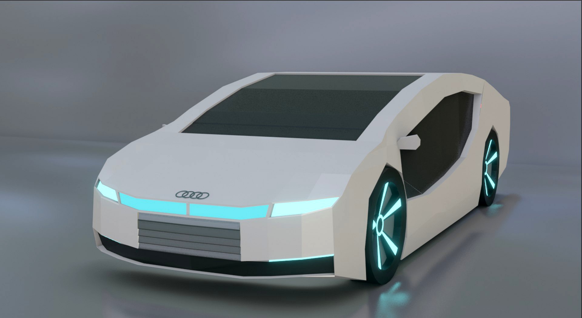 Audi A9 Futuristic Concept car Low-poly 3D model