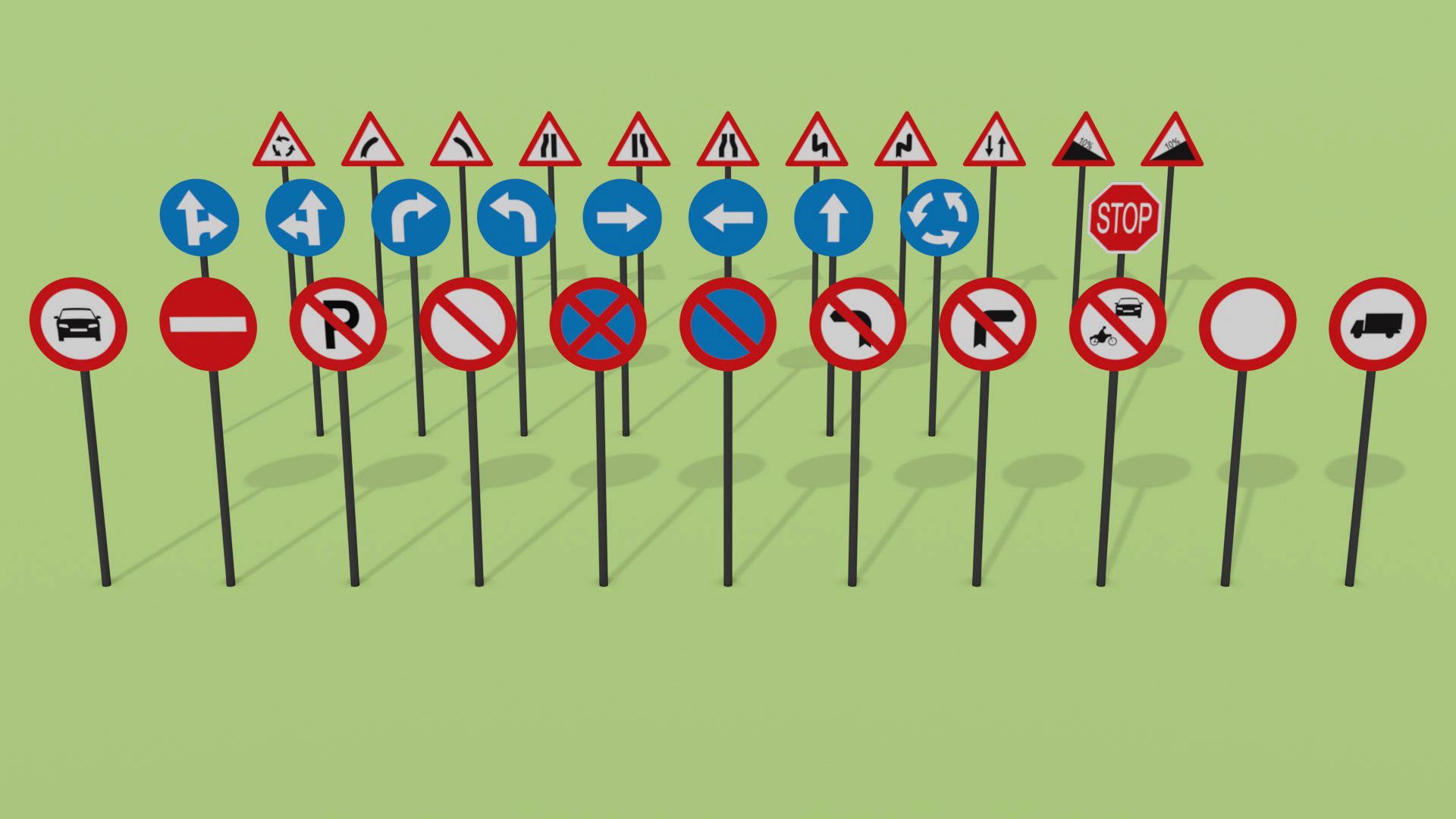 Road Signs Pack 3d model