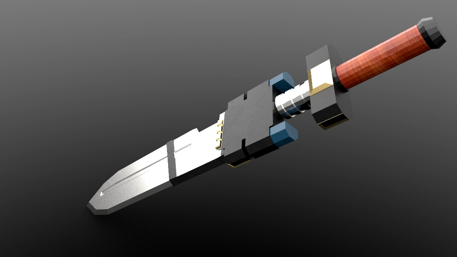 Game ready low poly sword 3d model