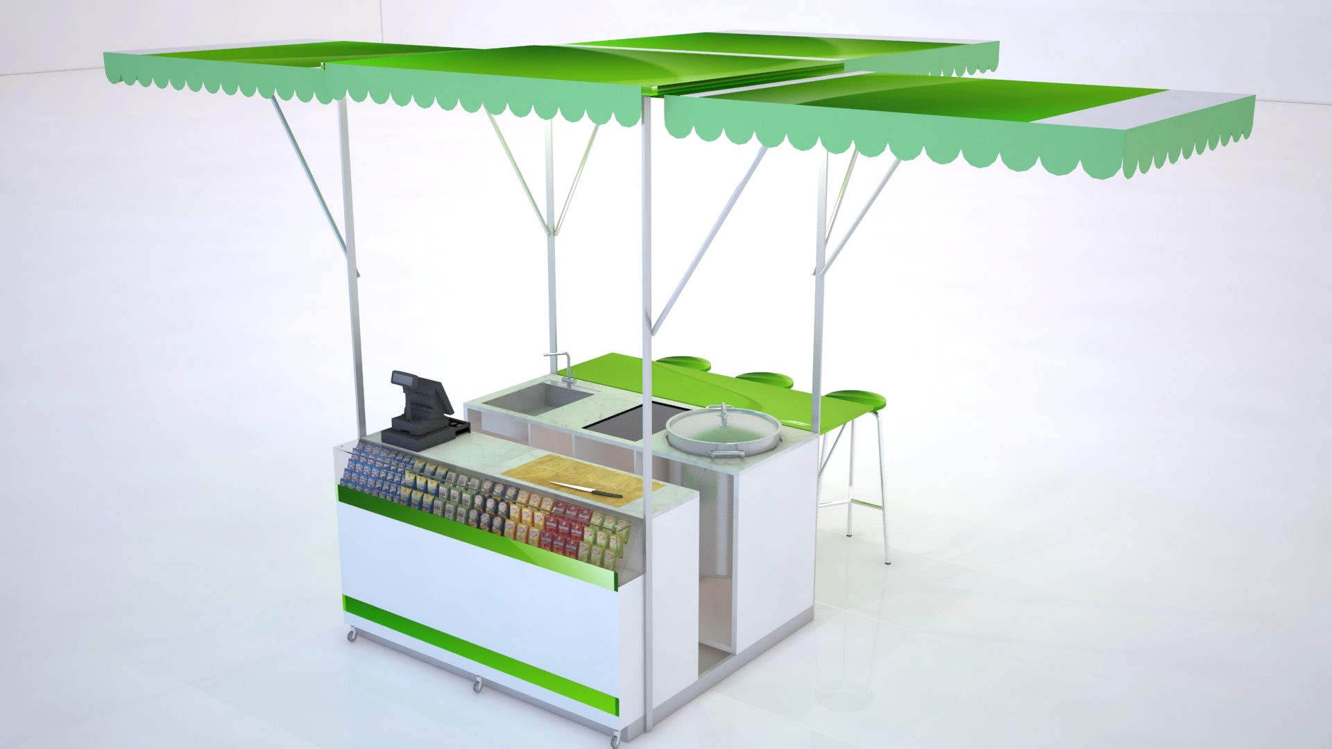 street food stall design 3d model