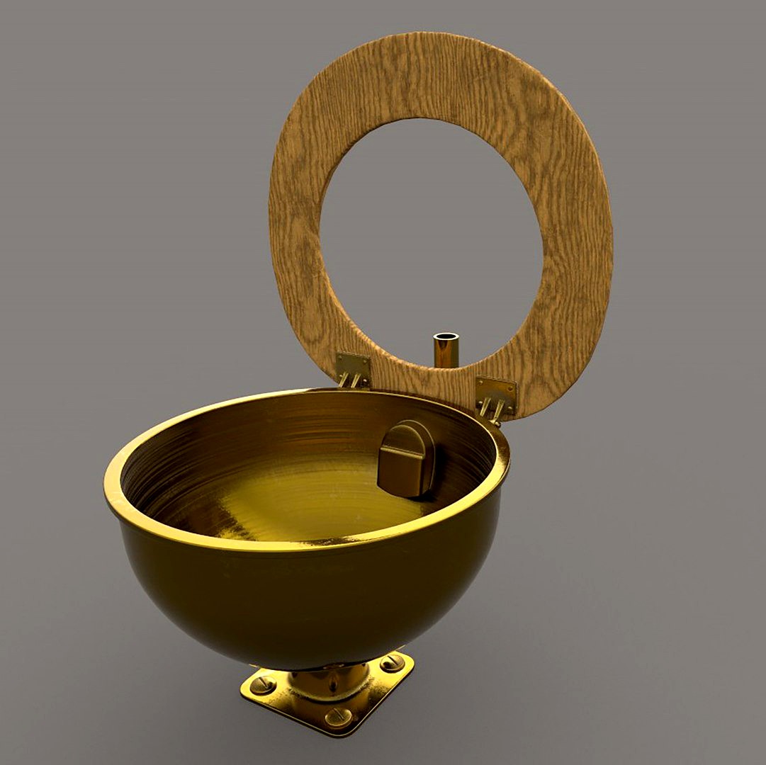 Toilet retro copper 3d model