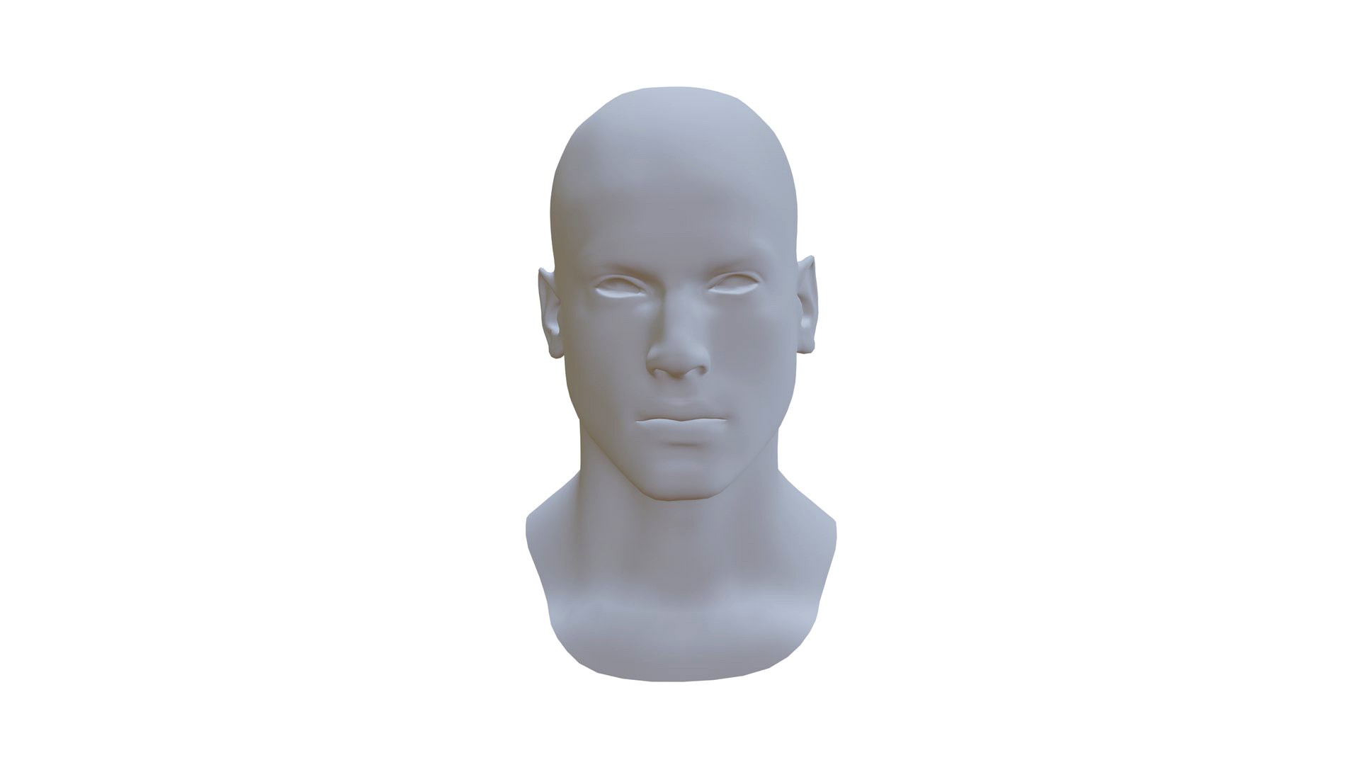 Male Head Topology 3d model