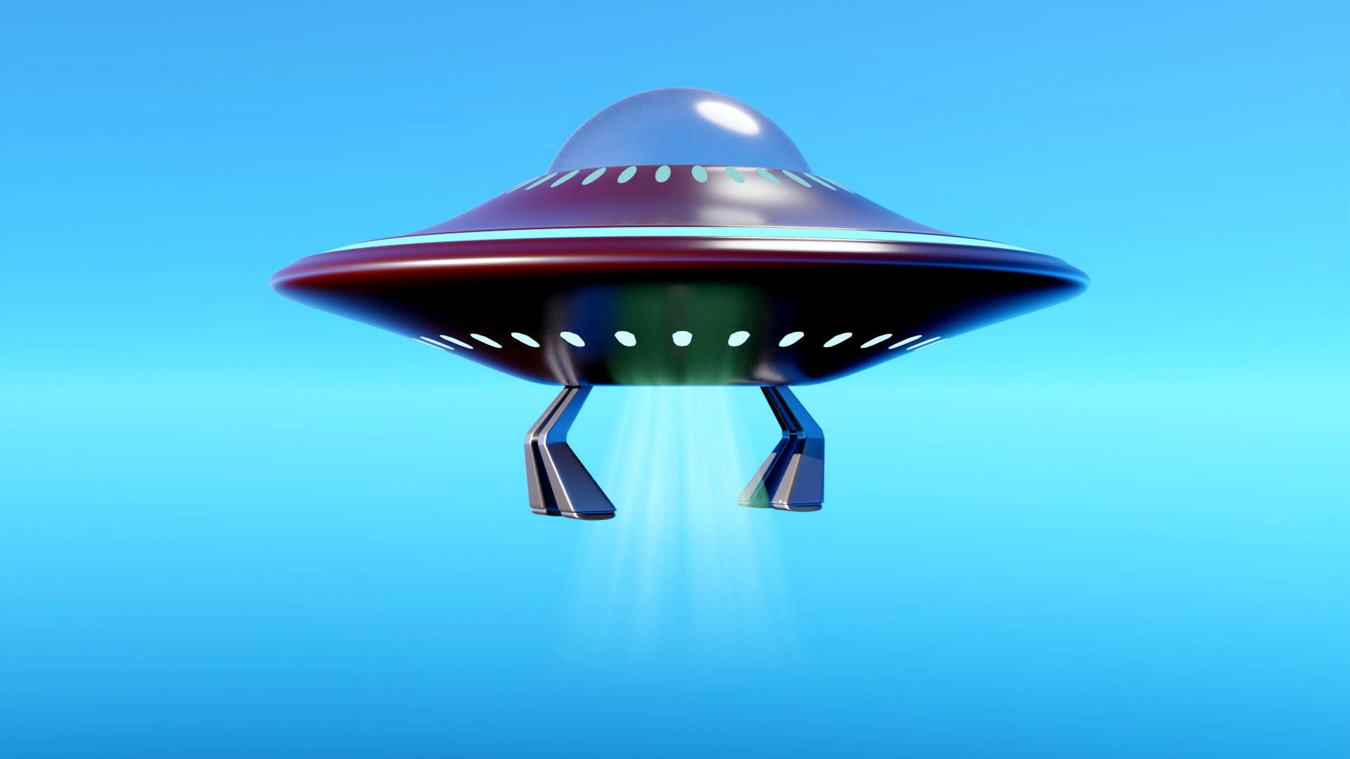 Simple UFO with light beam 3d model