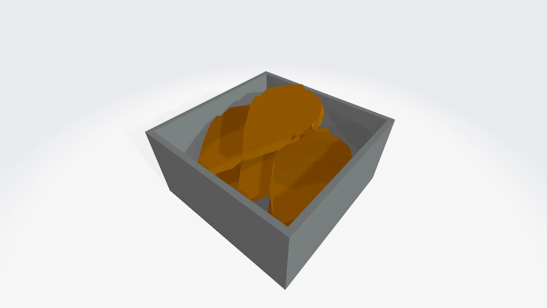 Low-Poly Cartoon Chicken Nugget Box 3d model