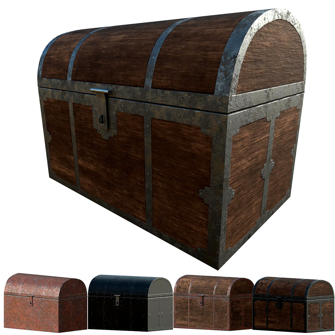 Simple Treasure Chest 4K PBR Low-poly Game Ready VR AR 3d model