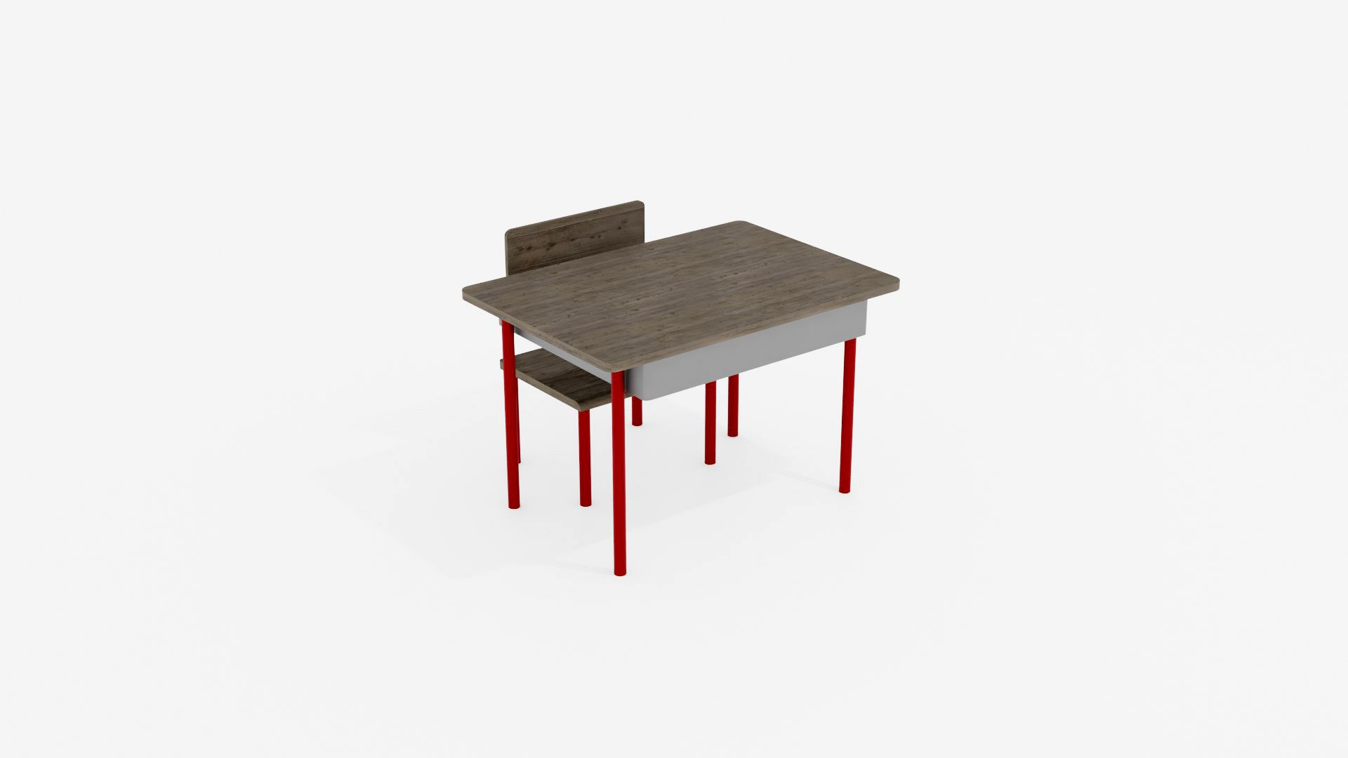 School Chair and Desk 3d model