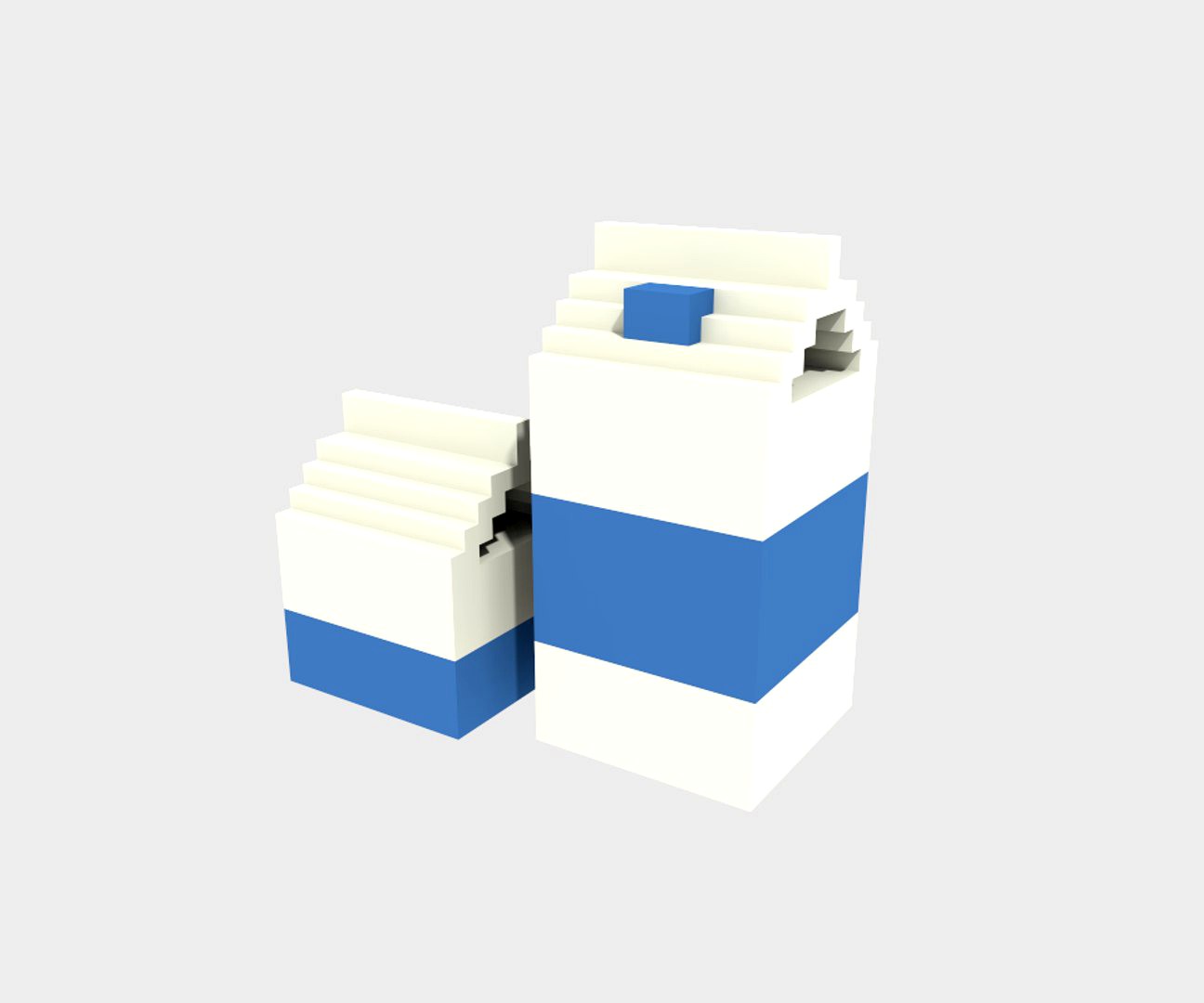 Voxel Milk Box 3d model