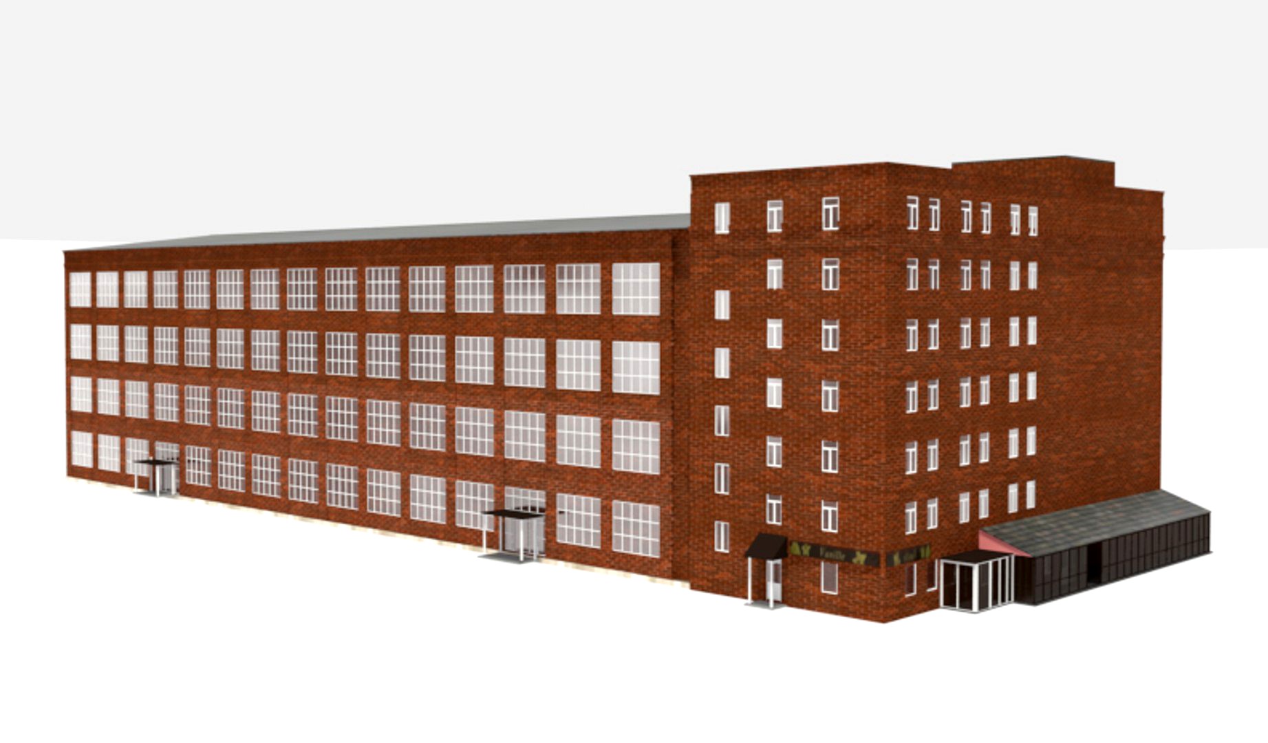 Brick Building 3d model