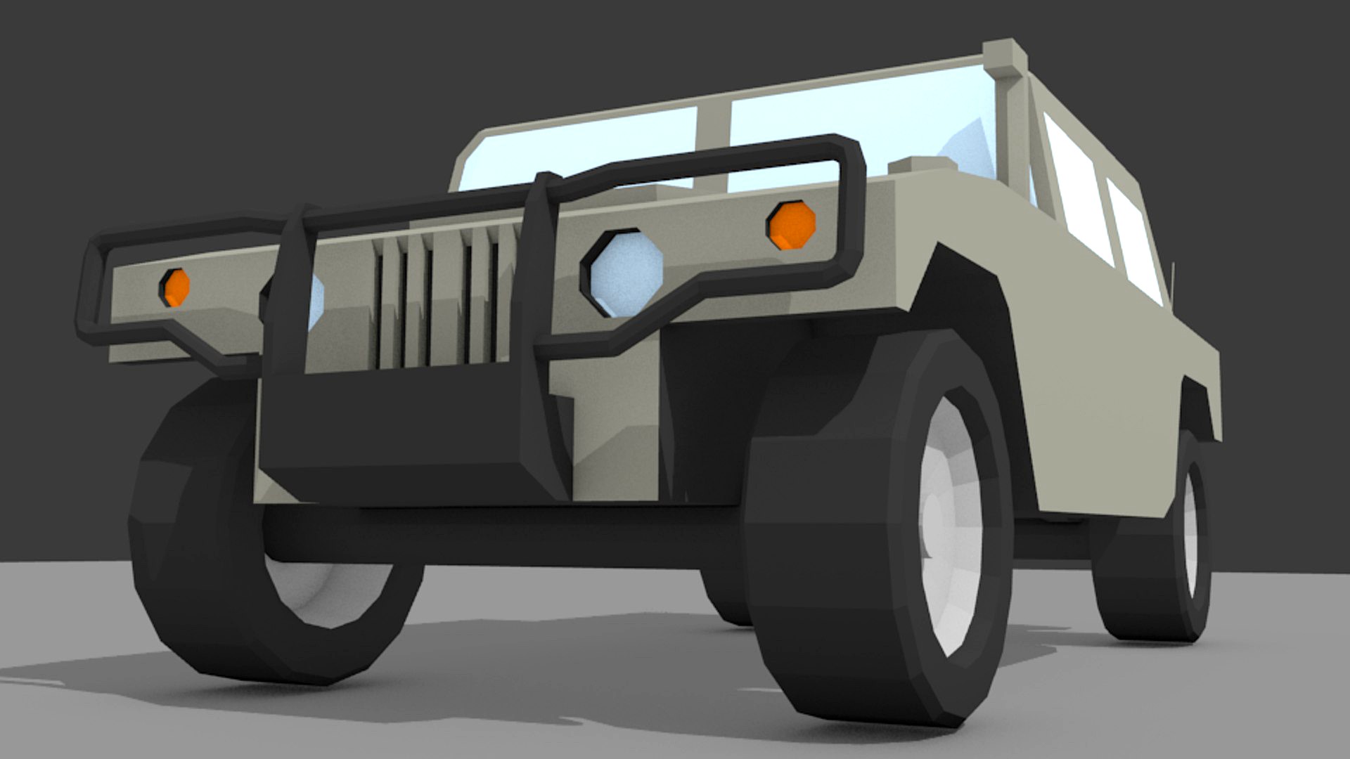 Low Poly Humvee PickUp 3d model