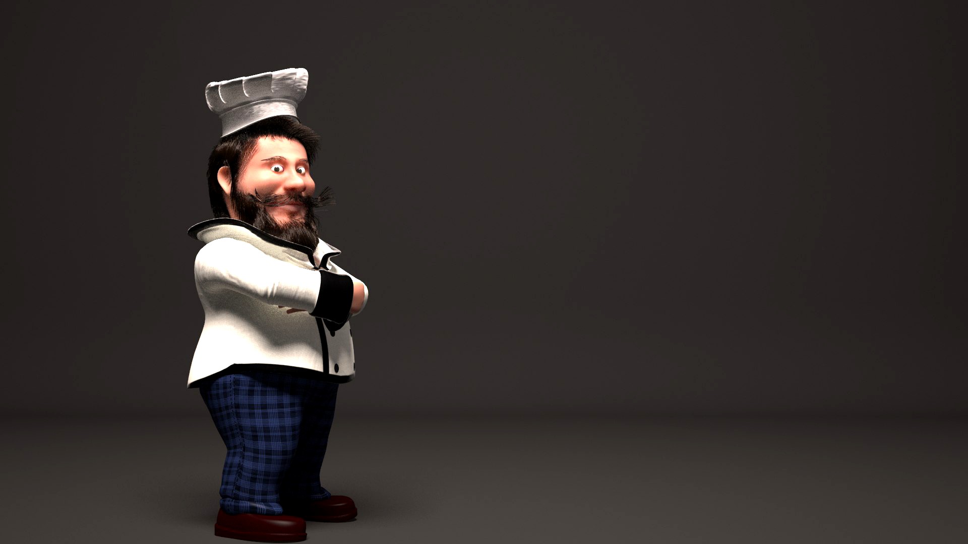 cartoon cheff character 3d model