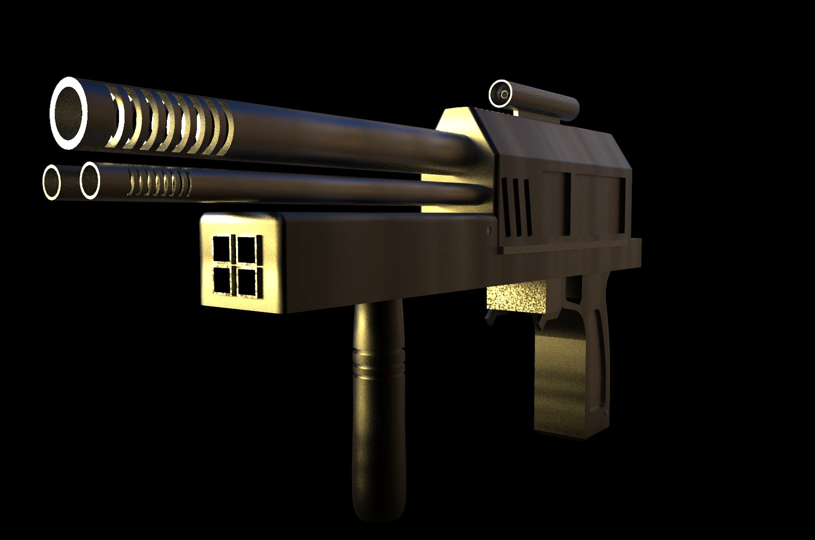 Concept Futuristic Low Poly Gun 3d model