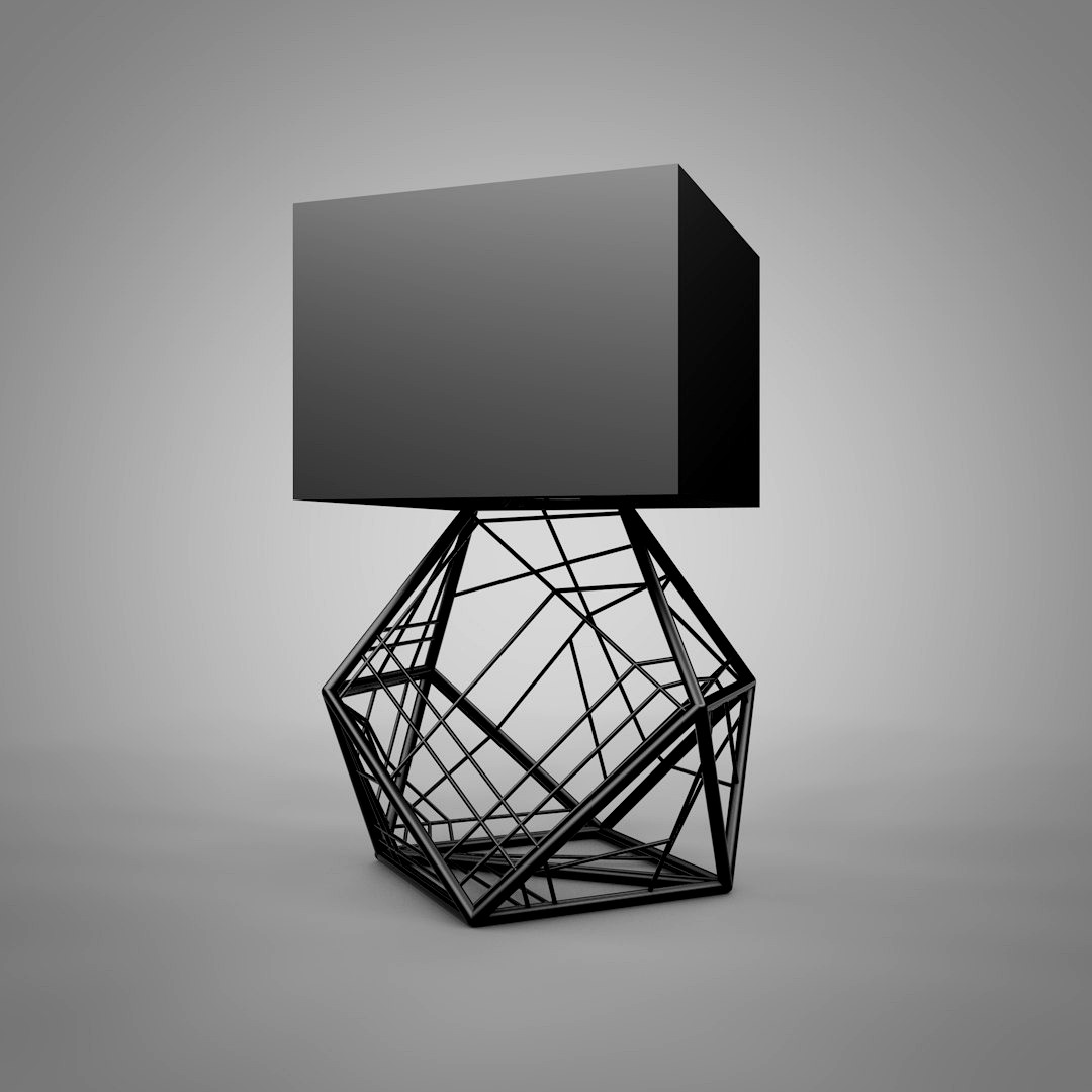Black Modern Lamp Concept 3d model
