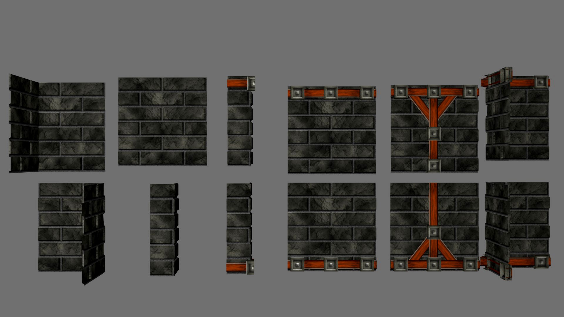 Modular/Tileable walls 3d model