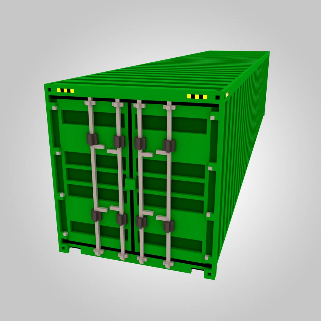Voxel Shipping Container 40ft 3d model