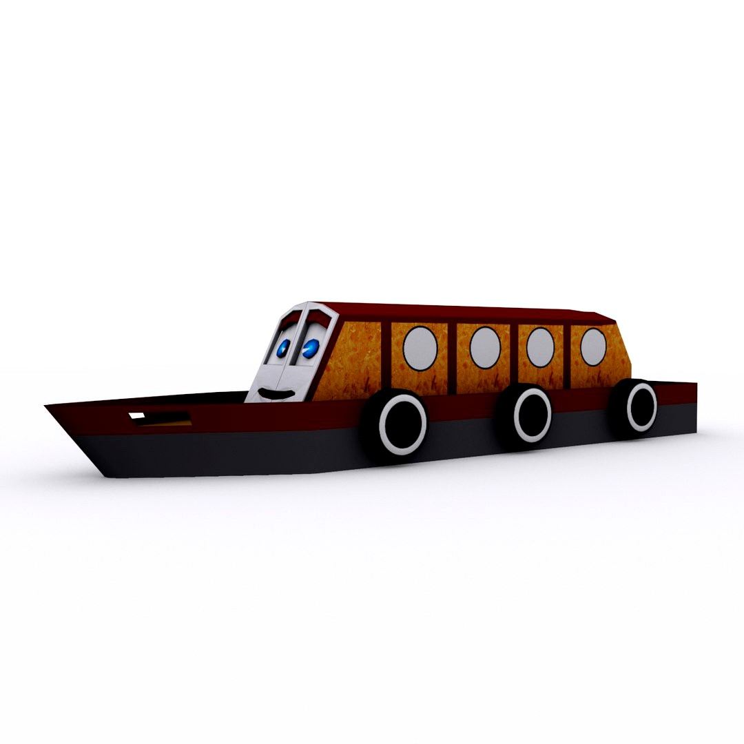cartoon Narrow boat 3d model