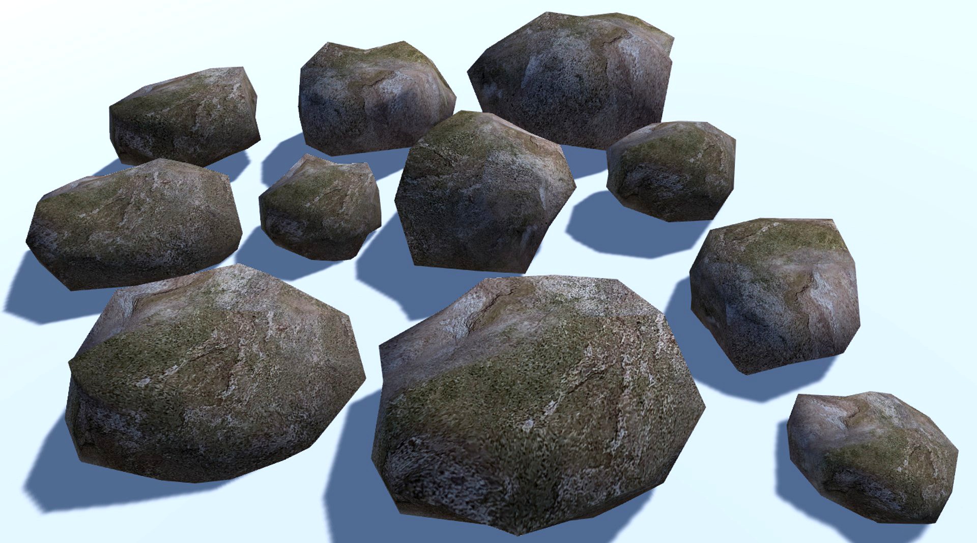 11 Ultra Low Poly Rocks 3d model