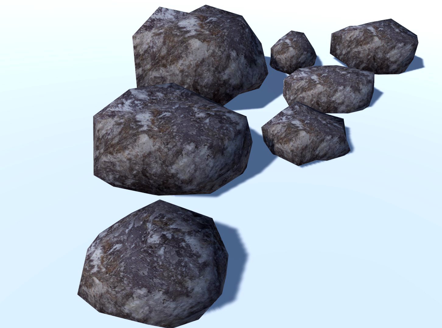 7 Ultra Low Poly Rocks 3d model