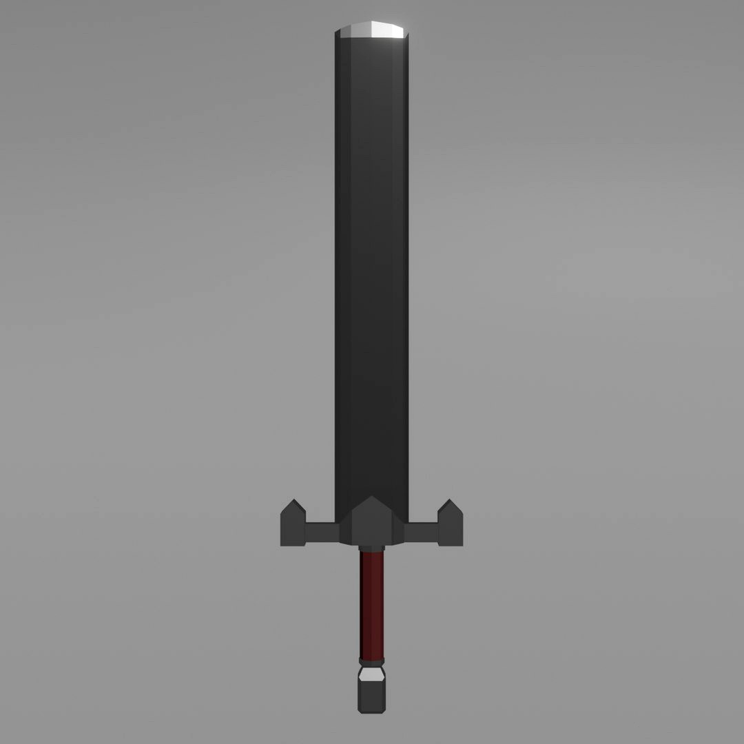 Stylized Low Poly Executioner Sword 3d model