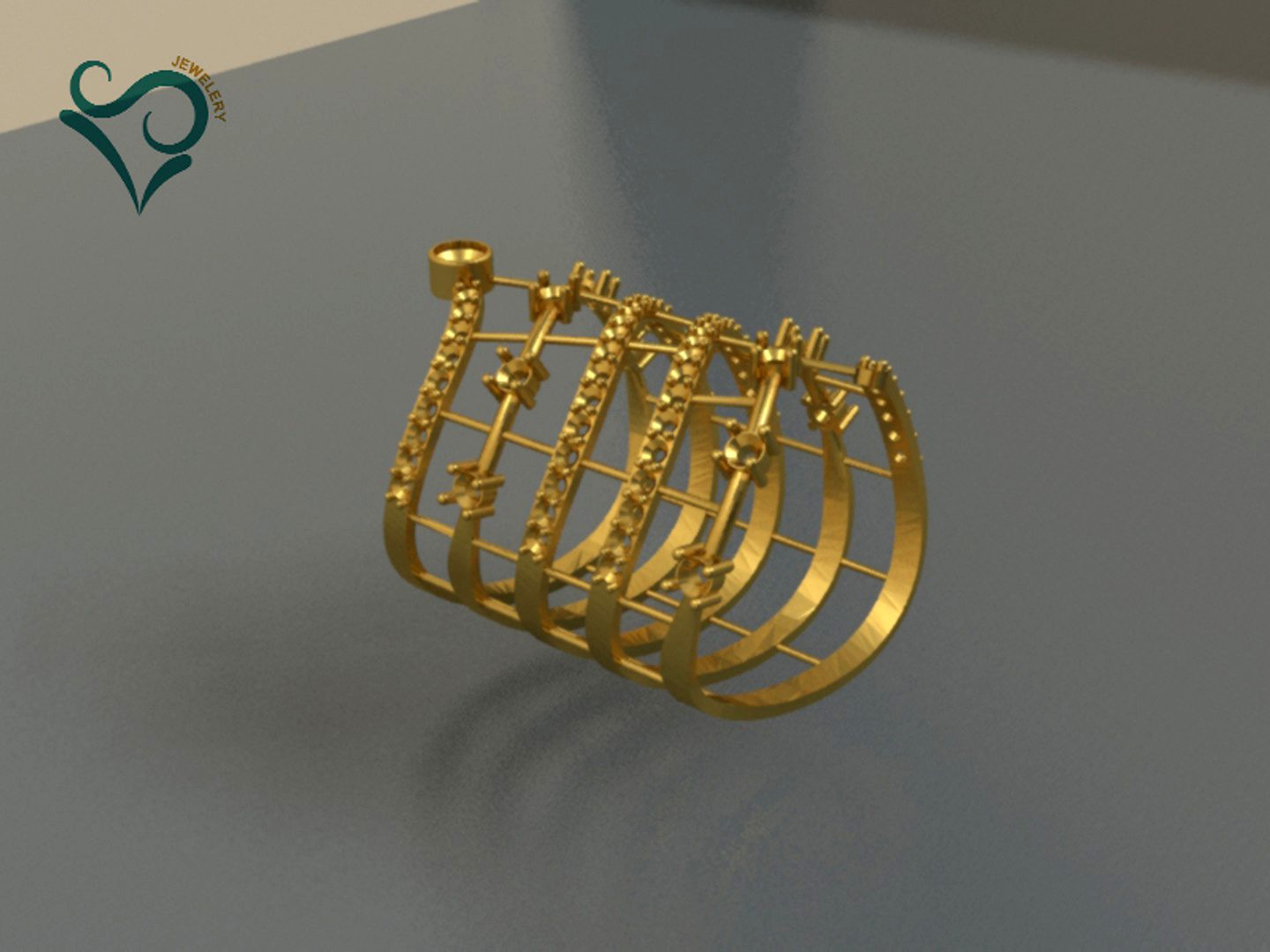 Golden ring 3D print model women ring