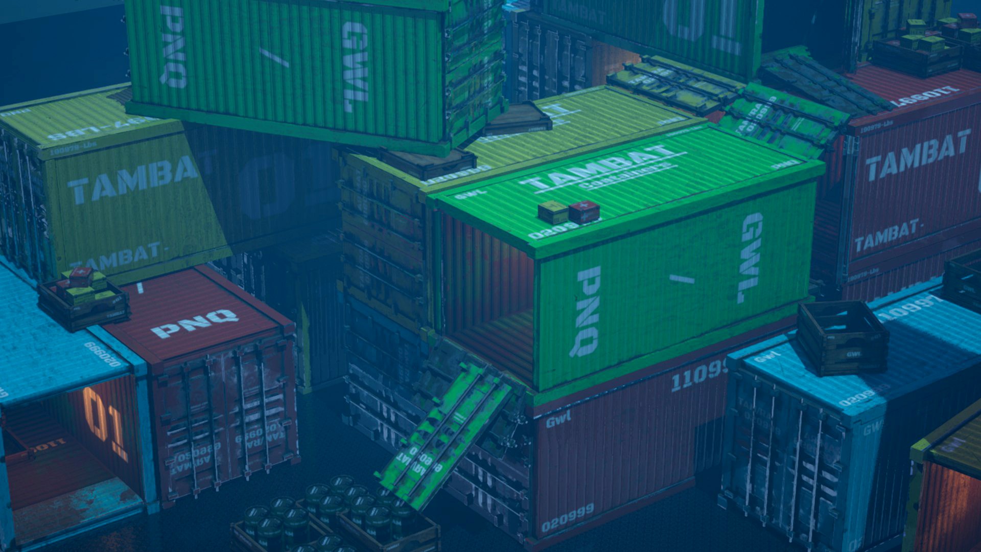 Shipping Containers Game Assets Lowpoly 3d model