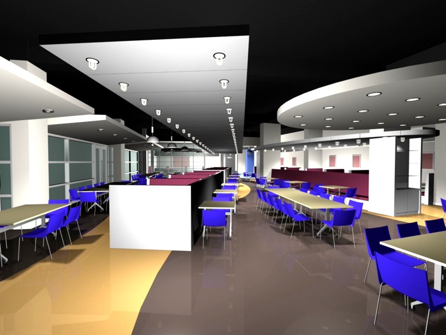 Restaurant cafeteria 3d model