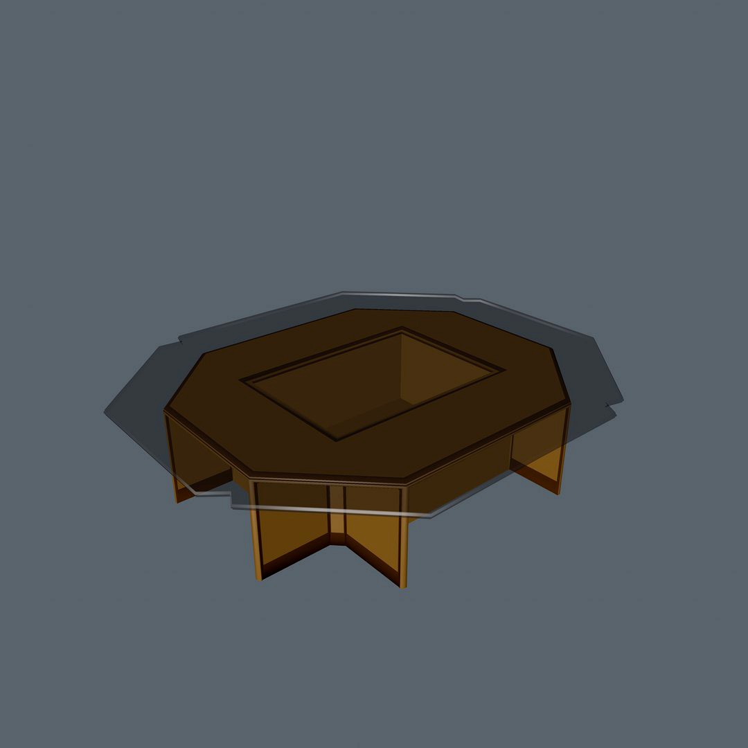 3D Table with glass top model