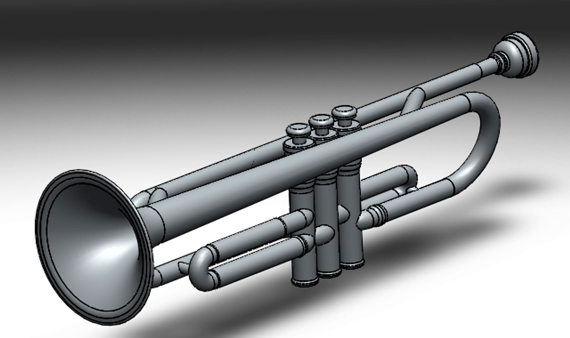 Simplified Trumpet 3d model