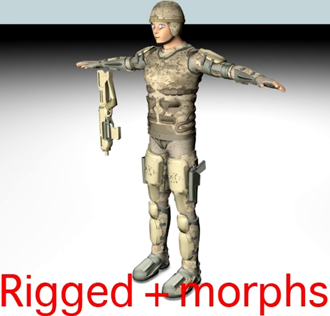 future soldier rigged 3d model