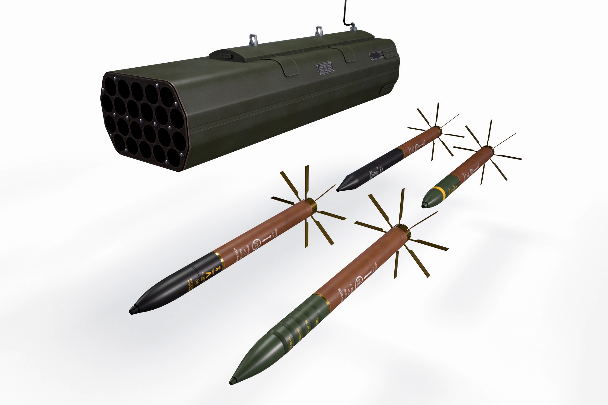 Telson 22 Launcher With Missiles 3d model