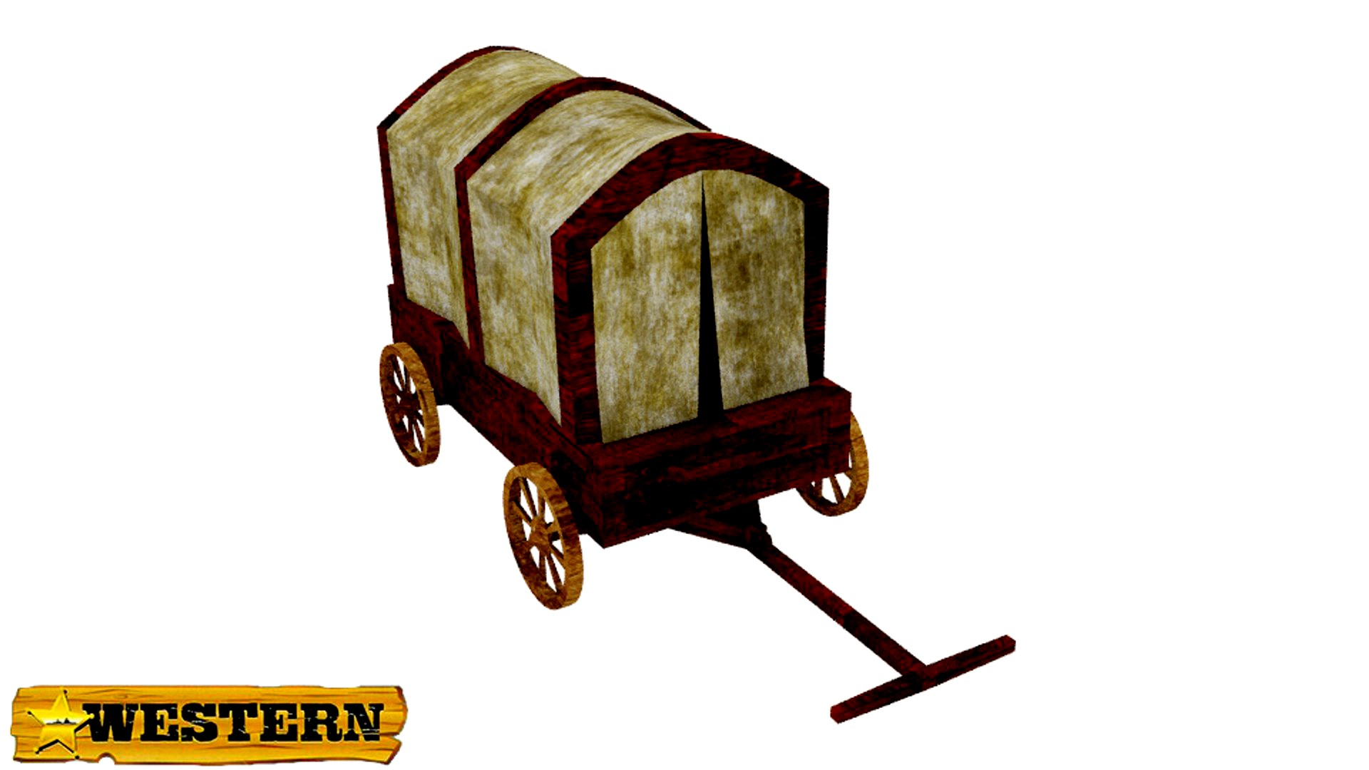Western,Medieval Style Old Wagon 3d model