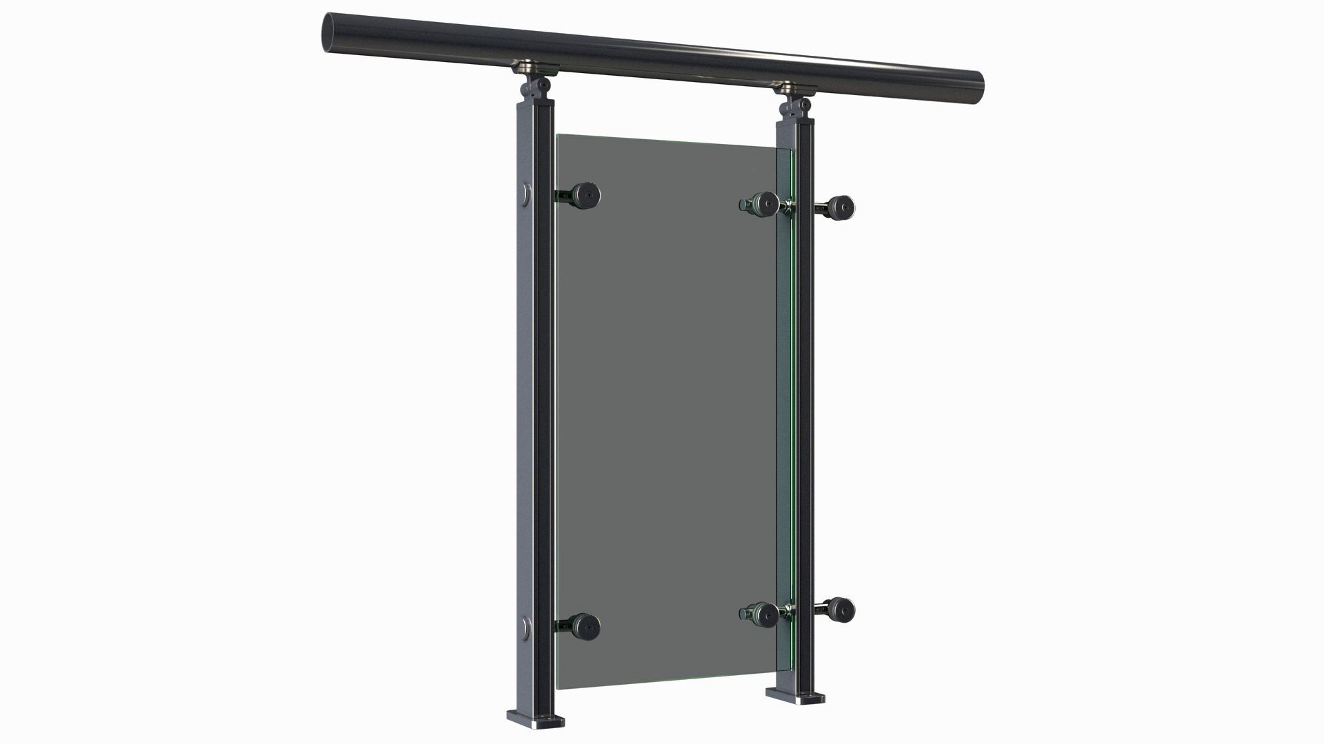 glass railing handrail 01 3d model