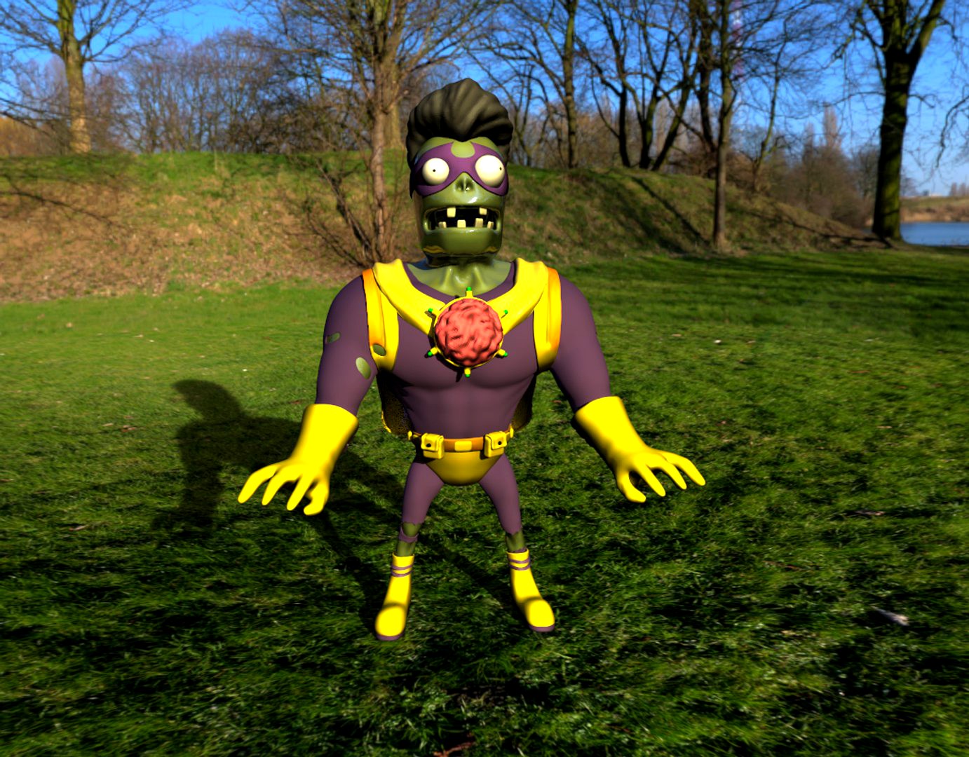 Super Brainz Zombie - Plants vs Zombies Garden Warfare - Zbrush High ...