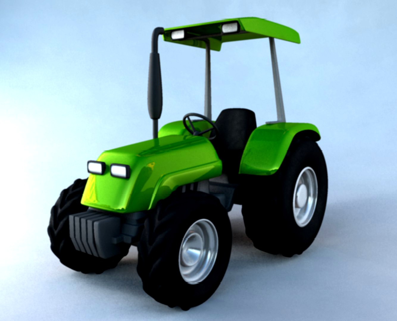 Simple Cartoon Tractor 3d model