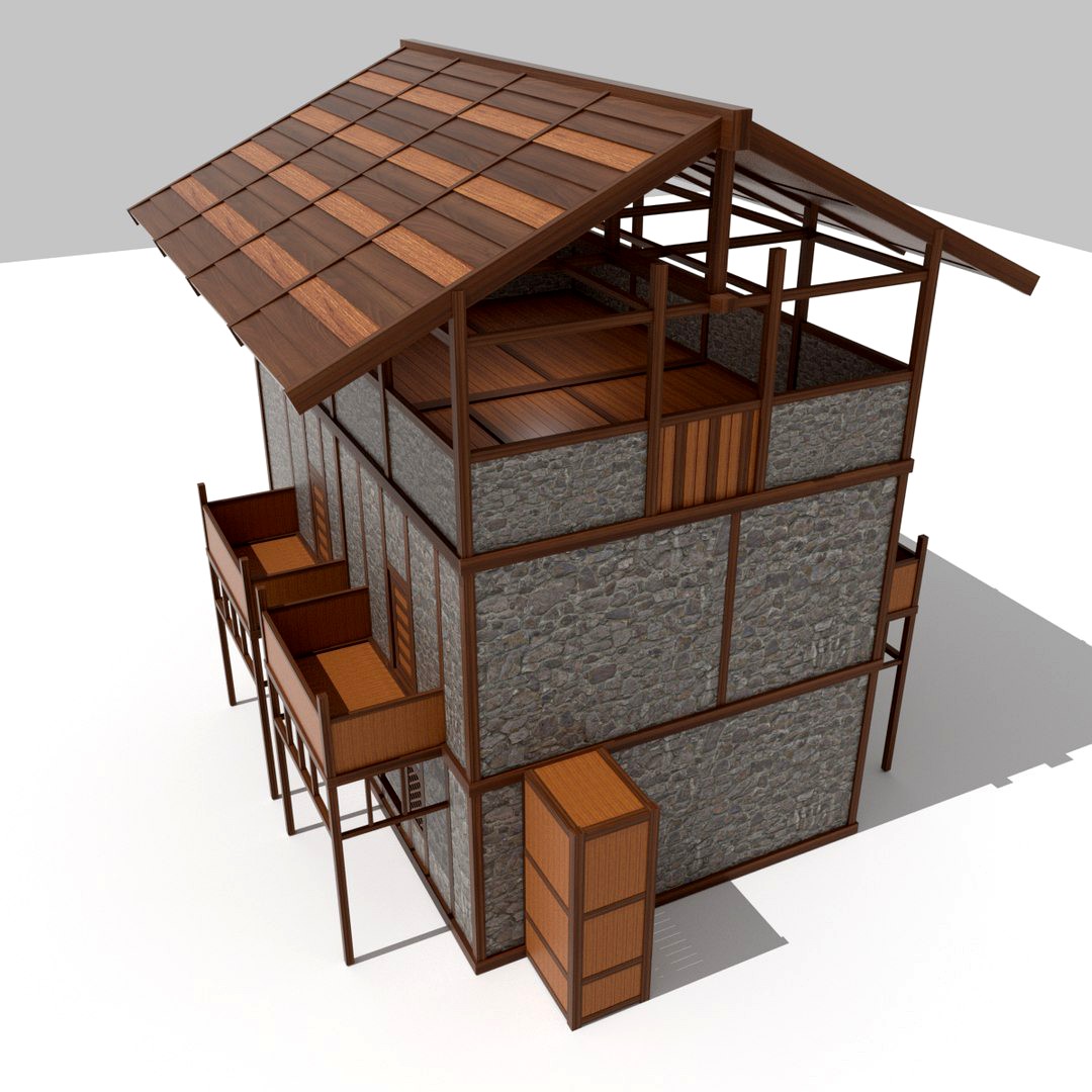Medieval Military Outpost Building 3d model