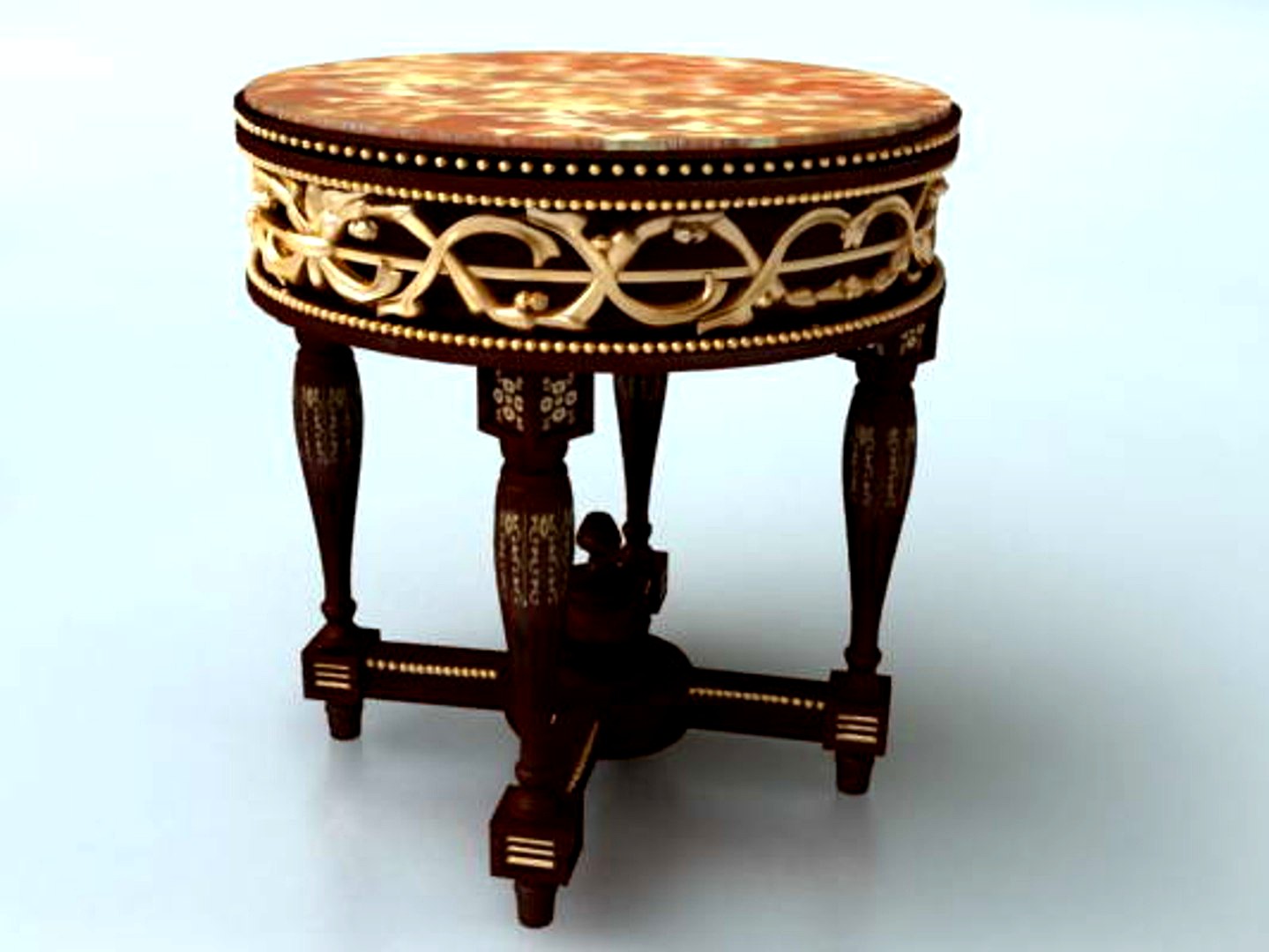Classic circular table 3d model