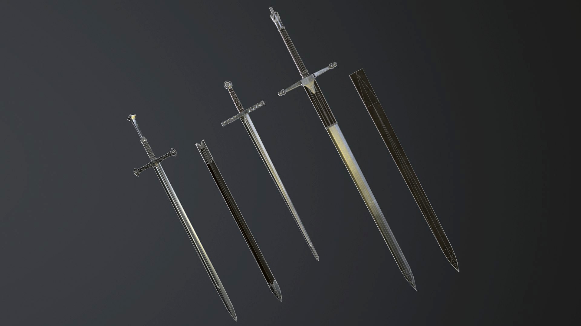 Medieval swords 3d model