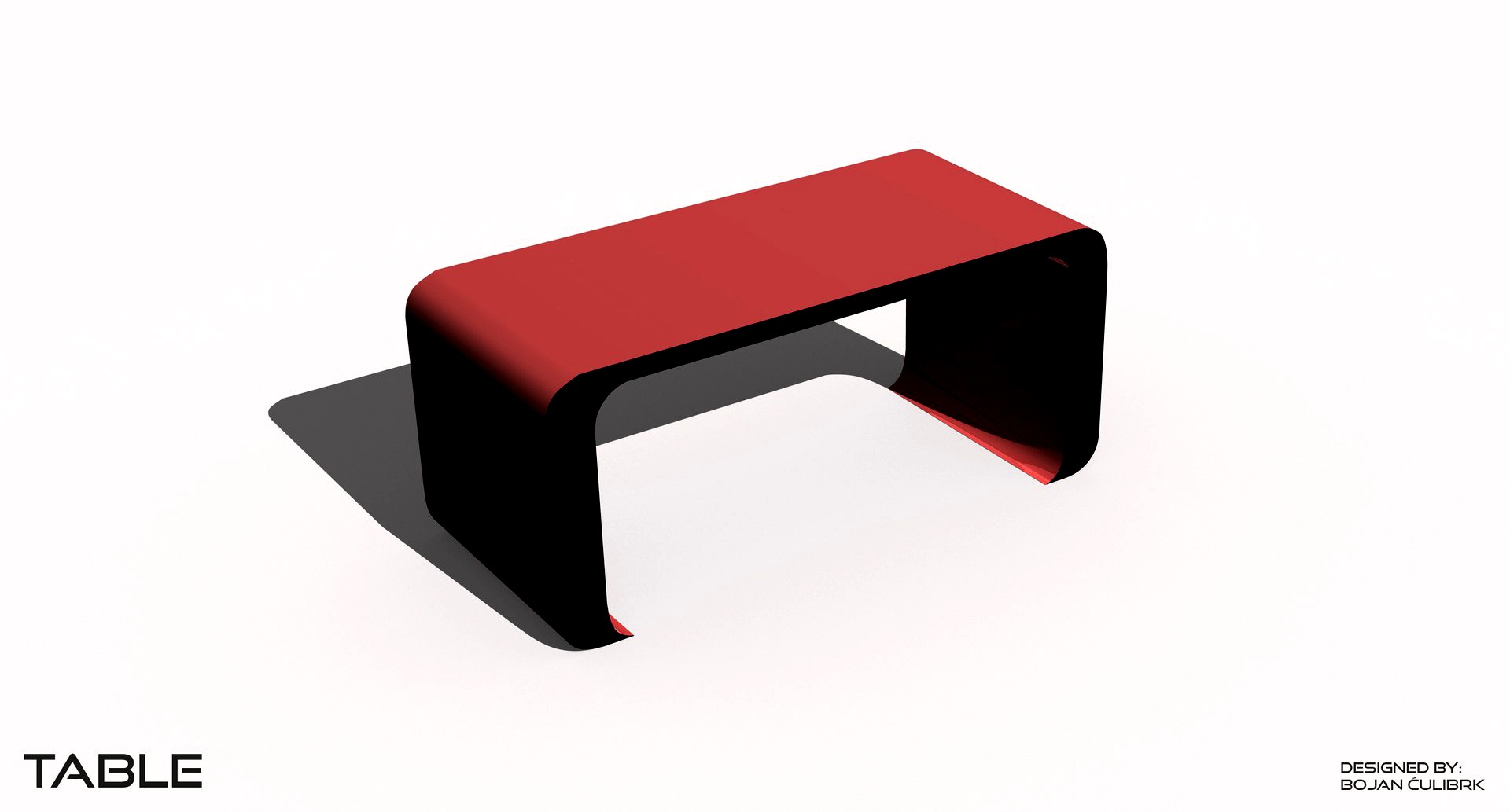 Curved Table 3d model
