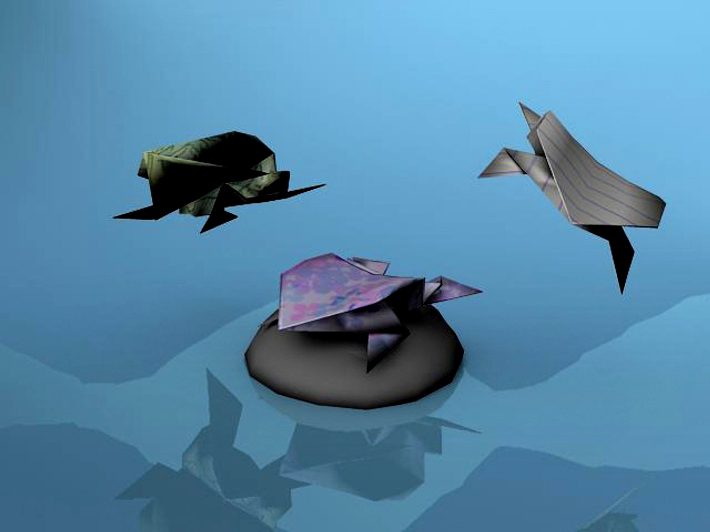 Origami Frogs 3d model