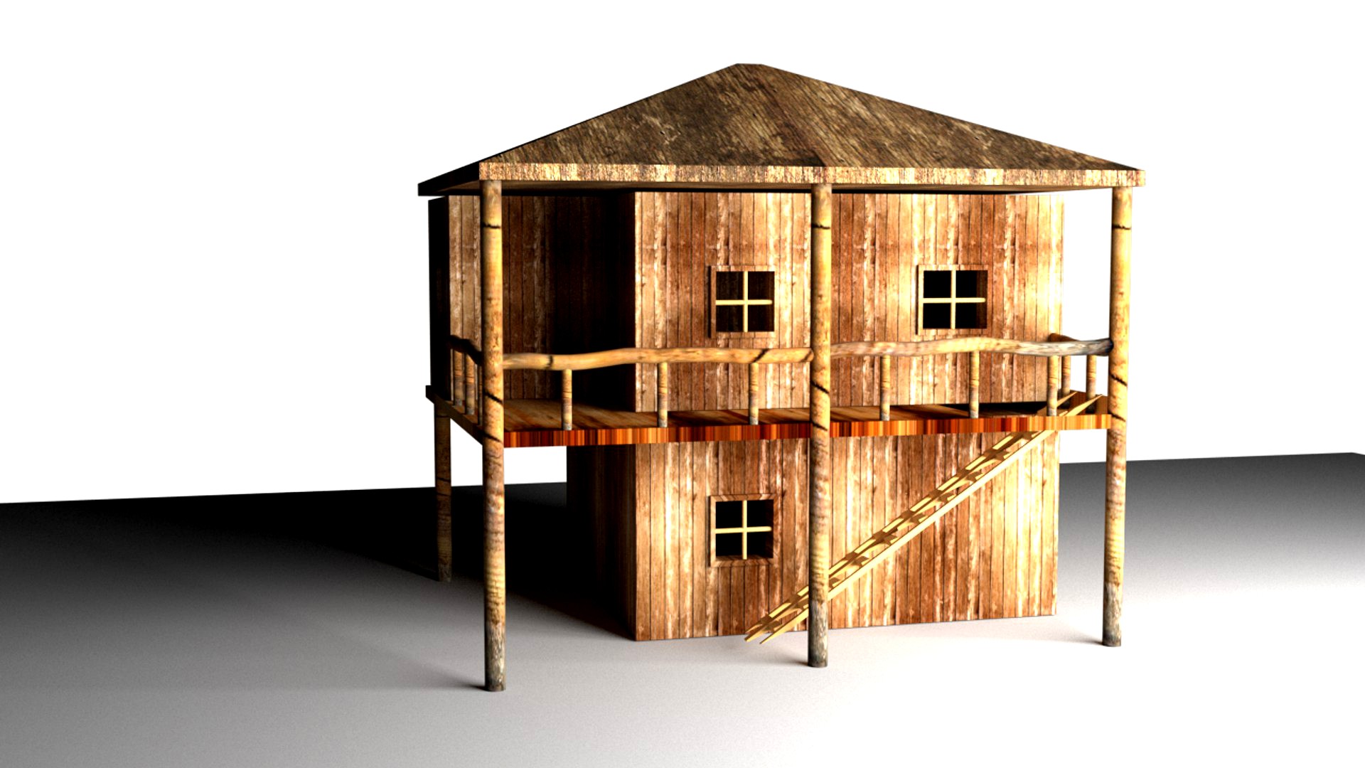 Bamboo House 3d model