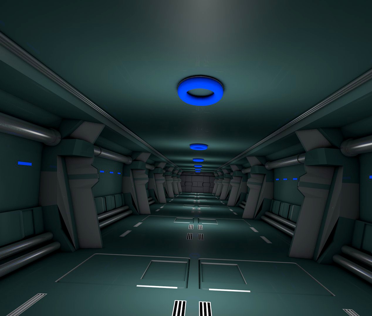 sci fi corridor 3d model